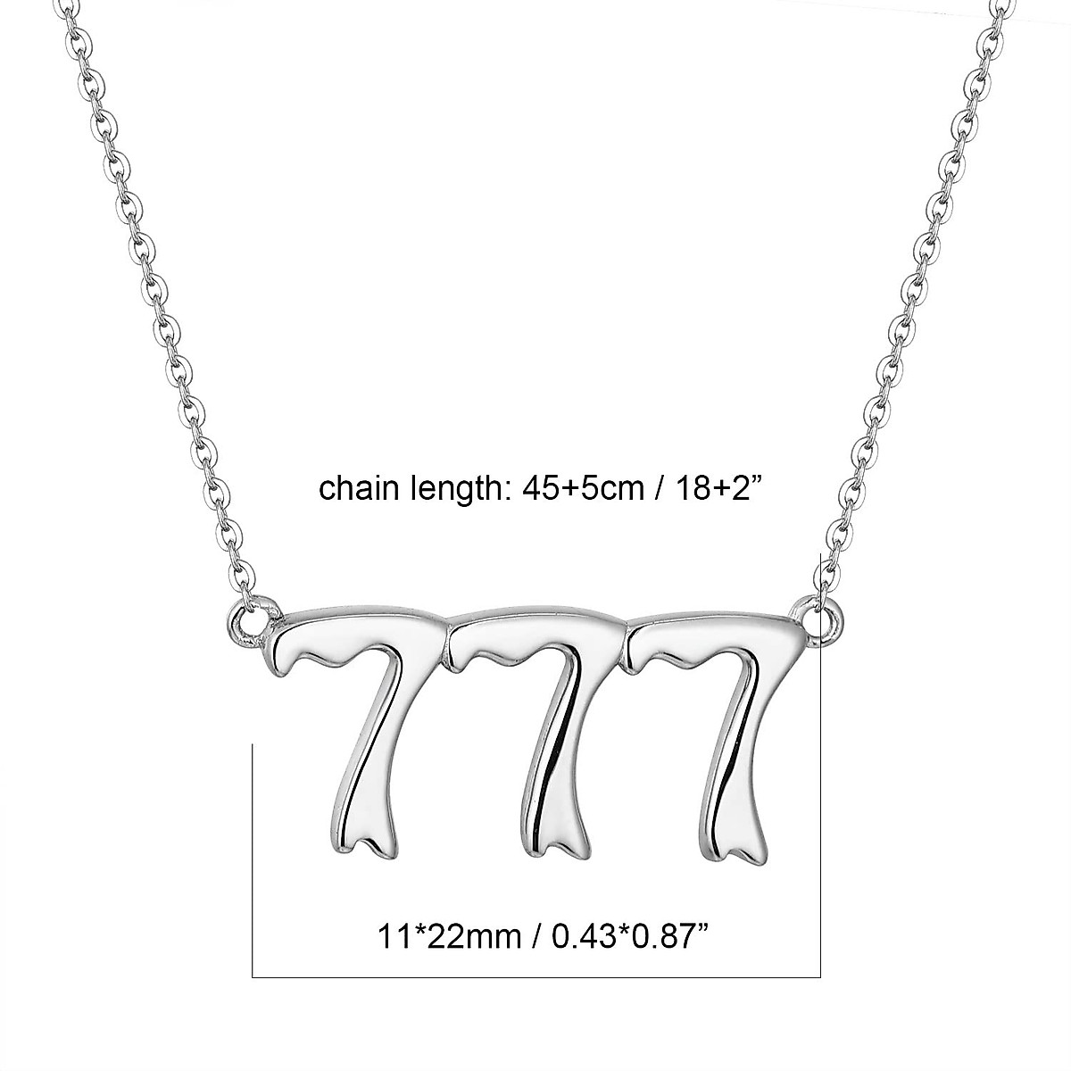 LQXY 925 Sterling Silver Angel Number 777 Necklace for Women
