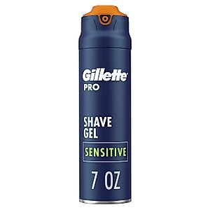 Gillette PRO Shaving Gel For Men Cools To Soothe Skin And Hydrates Facial Hair, 7oz, ProGlide Sensitive 2 in 1 Shave Gel