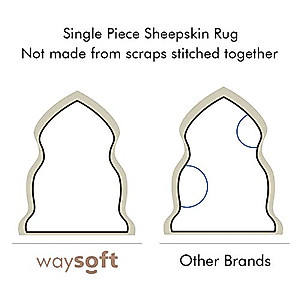 WaySoft Genuine New Zealand Sheepskin Rug, Luxuxry Fur Rug for Bedroom Living Room, Fluffy Wool Rugs for Chair Cover, Motorcycle Seat Cover