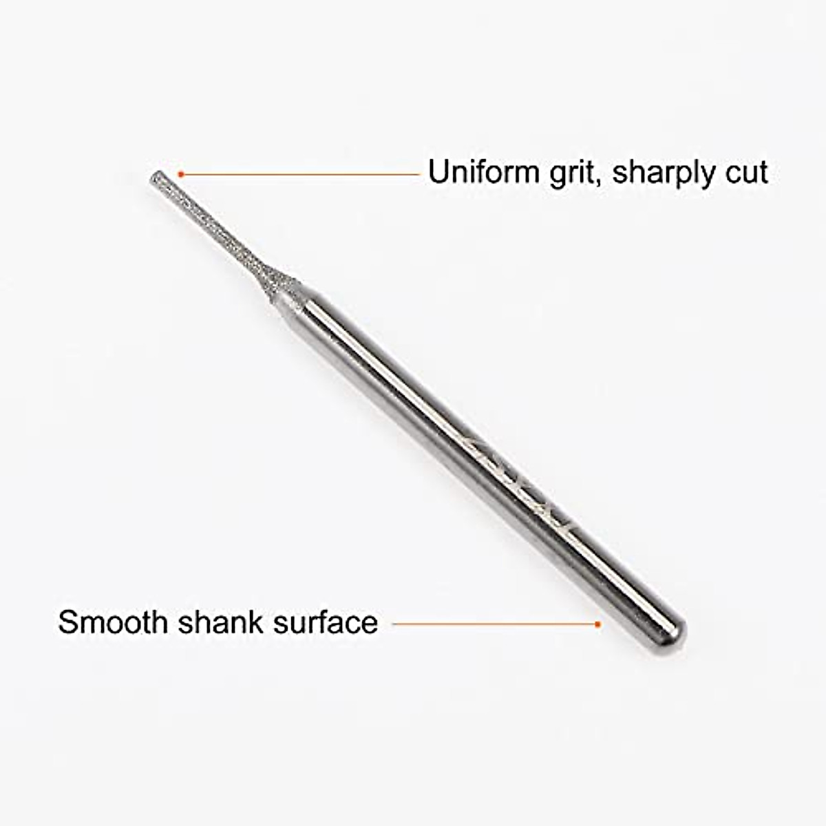 HARFINGTON 30pcs Diamond Grinding Burrs Carving Bits 1mm Cylindrical Head Mounted Point 1/8 Shank for Rotary Tool