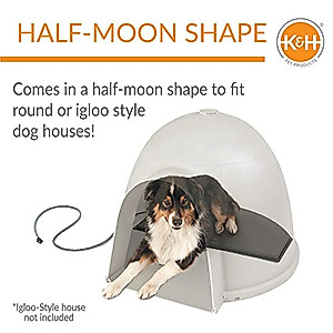 K&H Pet Products Lectro-Kennel Igloo-Style Heated Pad Black Large 17.5 X 30 Inches