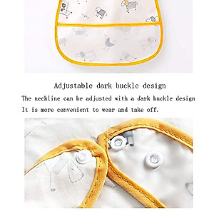 Baby Bib Baby Food Bib Toddler Bibs Baby Bibs Waterproof Baby Bib Infant with Snaps boys bibs for toddlers baby bibs toddler bibs plastic bibs bib with food catcher- 4pcs(Car Puppy Bear)