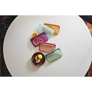 Stasher Silicone Reusable Storage Bag, Stand-Up Mini (Aqua) & Silicone Reusable Storage Bag, Snack (Aqua)