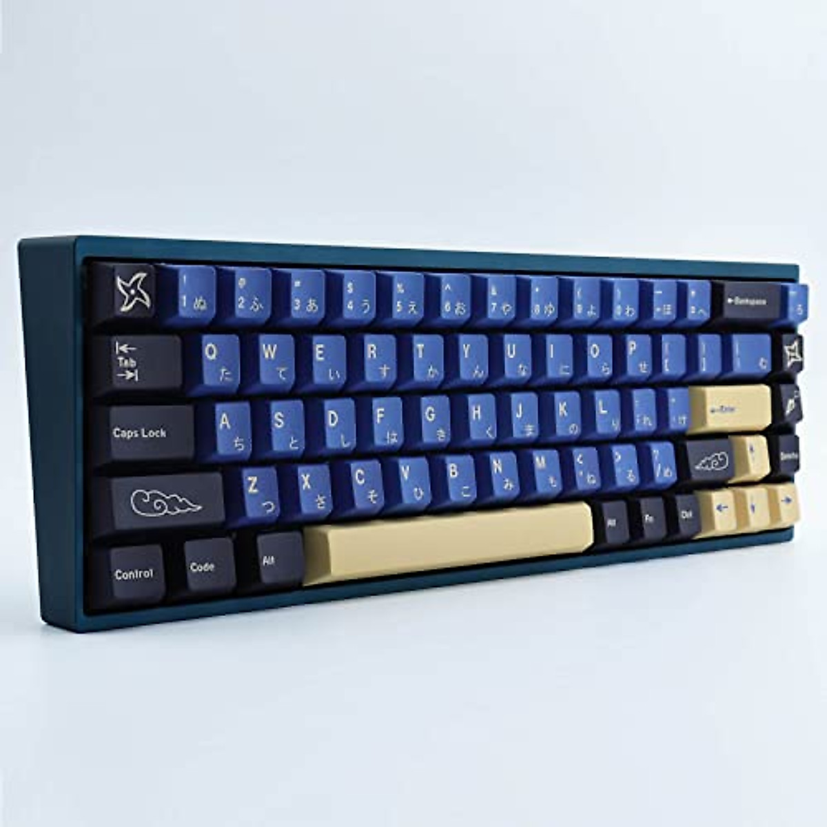 Hyekit PBT Keycaps 119 Keys Blue Samurai Keycaps Dye-Sublimation Ninja PBT Keycap Set Cherry Profile Custom Keycaps for Cherry Gateron MX Switches Mechanical Keyboards US Layout