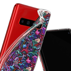 TPU Phone Case Compatible with Samsung A72 A71 5G A70 A51 A50 A32 A21 A11 A12 A13 A14 A01 Trippy Flexible Forest Witchy Lightweight Mushrooms Shockproof Fly Agaric Silicone Magic Protective Soft