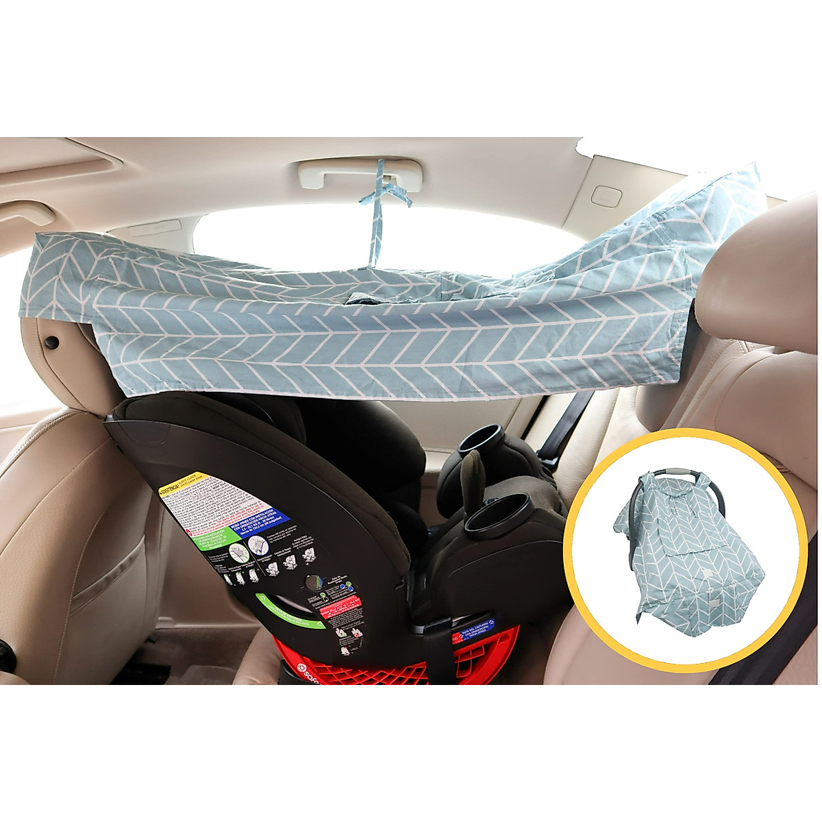 Universal Car Seat Cover Car Seat Sun Shade Car Seat Canopy for Baby and Toddler Car Seat Rear Facing Forward Facing (Sky Blue, Standard)