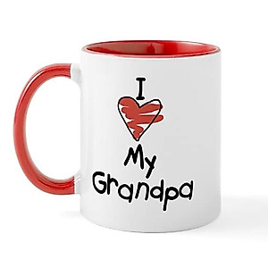 CafePress I Love My Grandpa Mug Ceramic Coffee Mug, Tea Cup 11 oz