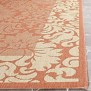 SAFAVIEH Courtyard Collection 5'3" x 7'7" Terracotta / Natural CY2727 Indoor/ Outdoor Waterproof Easy-Cleaning Patio Backyard Mudroom Area-Rug
