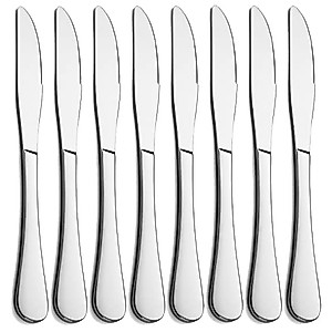 Wyt Dinner Knives Set of 8, Stainless Steel 8 Piece Dinner Knife, Silverware Cutlery Table Knives 9.1-Inch, Mirror Polish and Dishwasher Safe