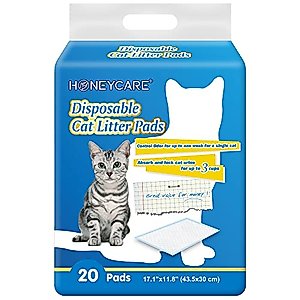 HONEY CARE All-Absorb 20 Count Cat Litter Pads, 17.1 by 11.8-Inch