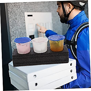 JEWEDECO Takeout Cup Holder 4 Pcs Cup Holder Drink Holder for Couch Black Coffee Cups Black Tray Drink Carrier Tray Beverage Carrier for Drink Carry Holder Coffee Carrier for Cup Holders