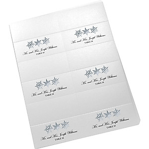 Christmas and Holiday Snowflake Pattern Printable Place Cards, Set of 60 (10 Sheets), Laser & Inkjet Printers - Wedding, Party, Dinner, and Special Events - Made in the USA