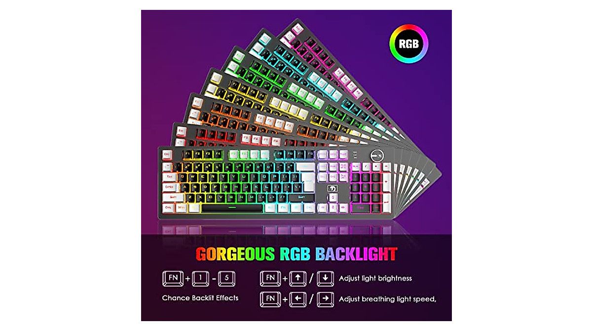 FELICON Wireless Gaming Keyboard & Mouse Combo - Ergonomic RGB