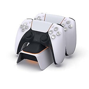 Upgraded PS5 Controller Charger, Fast Charging Dualsense Charging Station for Dual Playstation 5 Controllers with LED Indicator, White…