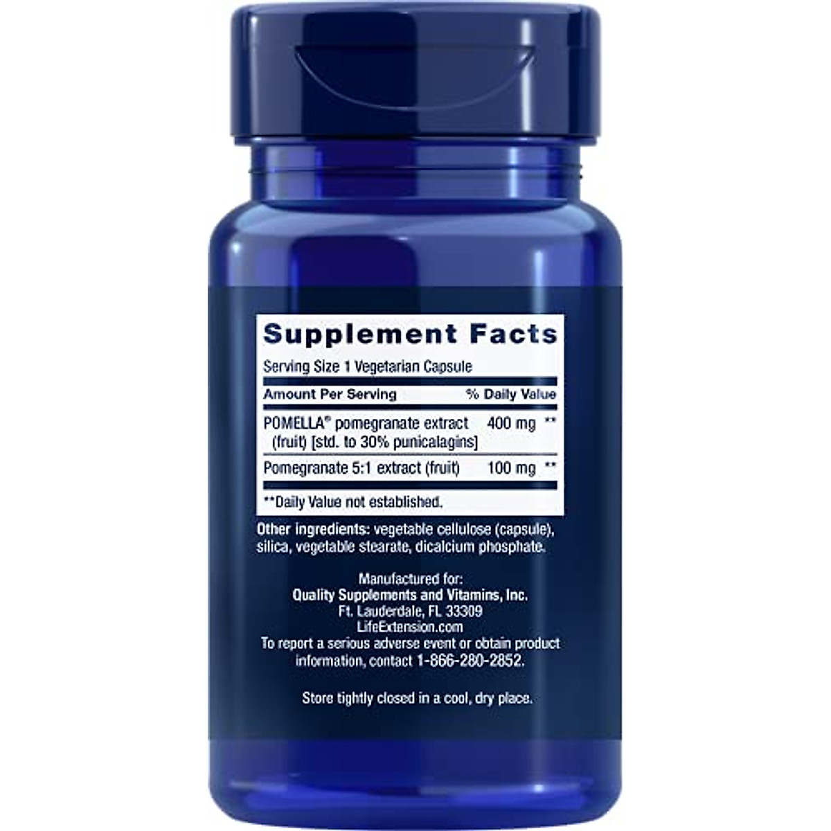 Life Extension Pomegranate Supplement for Cardiovascular Health Support – Non-GMO, Gluten-Free - 30 Vegetarian Capsules