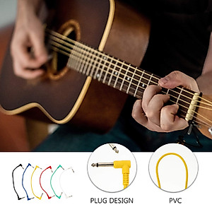 generic 6Pcs Guitar Patch Cable 6.35mm Guitar Effect Pedal Cables Flat Low Profile Instrument Effect Pedal Patch Cable for Effects Pedals 30cm