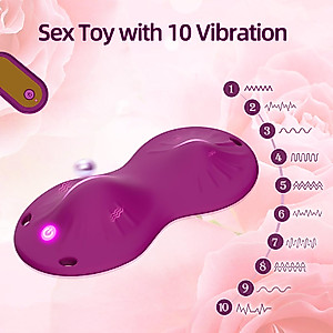 Wearable Panty Vibrators Sex Adult Toys and Games, Rose Women Mini Vibrator with 10 Vibration Modes Vibrating Panties Panty Clit Stimulator Dildos Massager for Beginner Couples