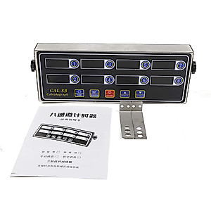 Commercial Digital Kitchen Timer Cooking Timer Reminder Stainless Steel Burger Bakery Restaurant Clock Loud Alarm LED Display Calculagraph Timer (8 Channel)