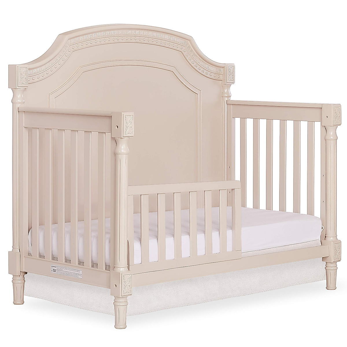 Evolur Convertible Crib Wooden Full Size Bed Rail, Cream