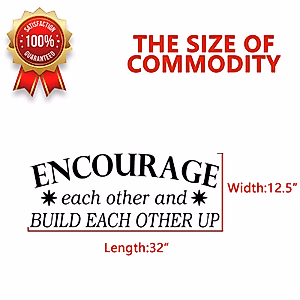 AnFigure Teamwork Wall Art, Motivational Wall Decals, Quotes Childrens Teenager Girl Boy Kids Nursery Playroom Poster Art Home Decor Vinyl Stickers Encourage Each Other & Build Each Other Up 32"x12.5"