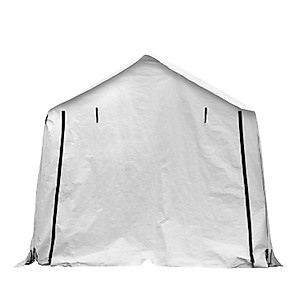 10'x 17'Heavy Duty Portable Carport Car Garages Shelters, 8 Steel Legs, White, Waterproof