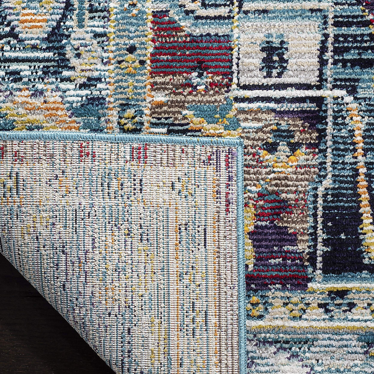 SAFAVIEH Crystal Collection Accent Rug - 2'2" x 5', Teal & Purple, Medallion Distressed Design, Non-Shedding & Easy Care, Ideal for High Traffic Areas in Entryway, Living Room, Bedroom (CRS503D)