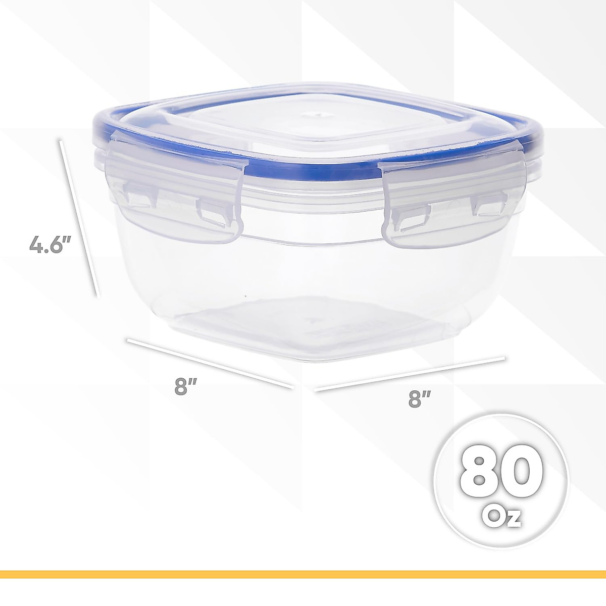 Superio Airtight Food Storage Containers with Leakproof Lids (4 Pack)- 10 Cup, 80 Oz- BPA Free Sealed Containers- Microwave, Dishwasher and Freezer Safe (2.5 Quart)
