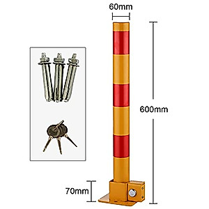 Car Parking Space Lock Lockable Folding Security Post Parking Post Easy Installation with Keys (Black Yellow) (Yellow red)