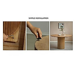 NIUYAO Round Solid Wood Dining Table Black, 35.5" W Circular Tabletop for Dining Room Kitchen Leisure Coffee Table