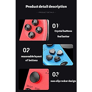 CZT New 5.1-inch Retro Video Game Console Build in 4800 Games of 9 emulators Handheld Portable Game Console Supports MP3/MP4/E-book with Rechargeable Lithium Battery mp3 mp4(Bluered)