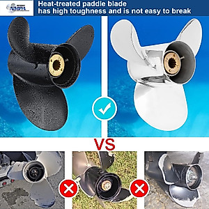 Jason Marine Upgrade 10 3/8 x 13 OEM Aluminum Outboard Propeller fit Mercury Engines 25-60HP, Ref No.48-73136A45, 13 Spline Tooth, RH (10 3/8 x 13)