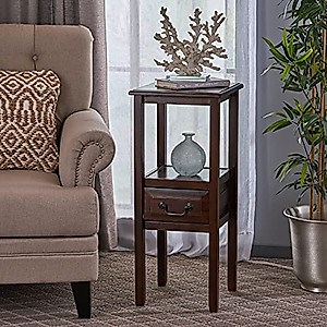 Christopher Knight Home Rivera Acacia Wood Accent Table, Brown Mahogany 13 in. x 13 in. x 30 in.