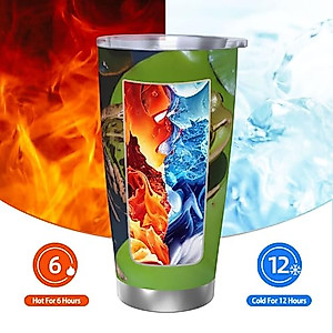 jshmgchw 3d Peace Tree Frog 20oz Tumbler, Car Cup With Lid And Straw, Spill-Proof, Stainless Steel Double Wall Vacuum Insulated Reusable Coffee Travel Mug, For Cold Drinks, Hot Beverage