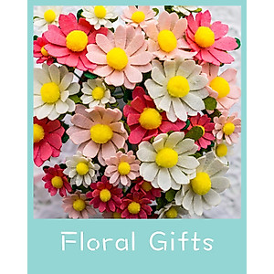 DIY Felt Flower Art Craft Kit,DIY Felt Daisy Bouquet Kit, Floral Gifts,Beginner Craft Kit,Arrange Pre-Cut Felt Flowers and Foliage