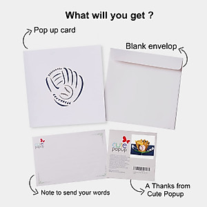 CUTE POPUP - Father's Day Card, Baseball Pop Up Card, Sport Pop Up Card, Baseball Birthday Card, Father's Day Pop Up Card, Perfect Present for Dad, Grandpa, Friends or any Occasion