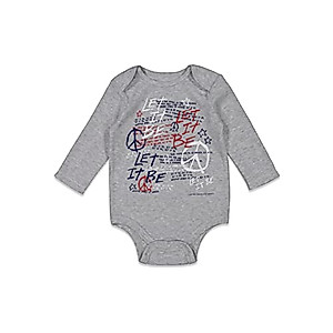 Lyrics by Lennon and McCartney Rock Band Baby Boys 5 Pack Long Sleeve Bodysuits 6-9 Months