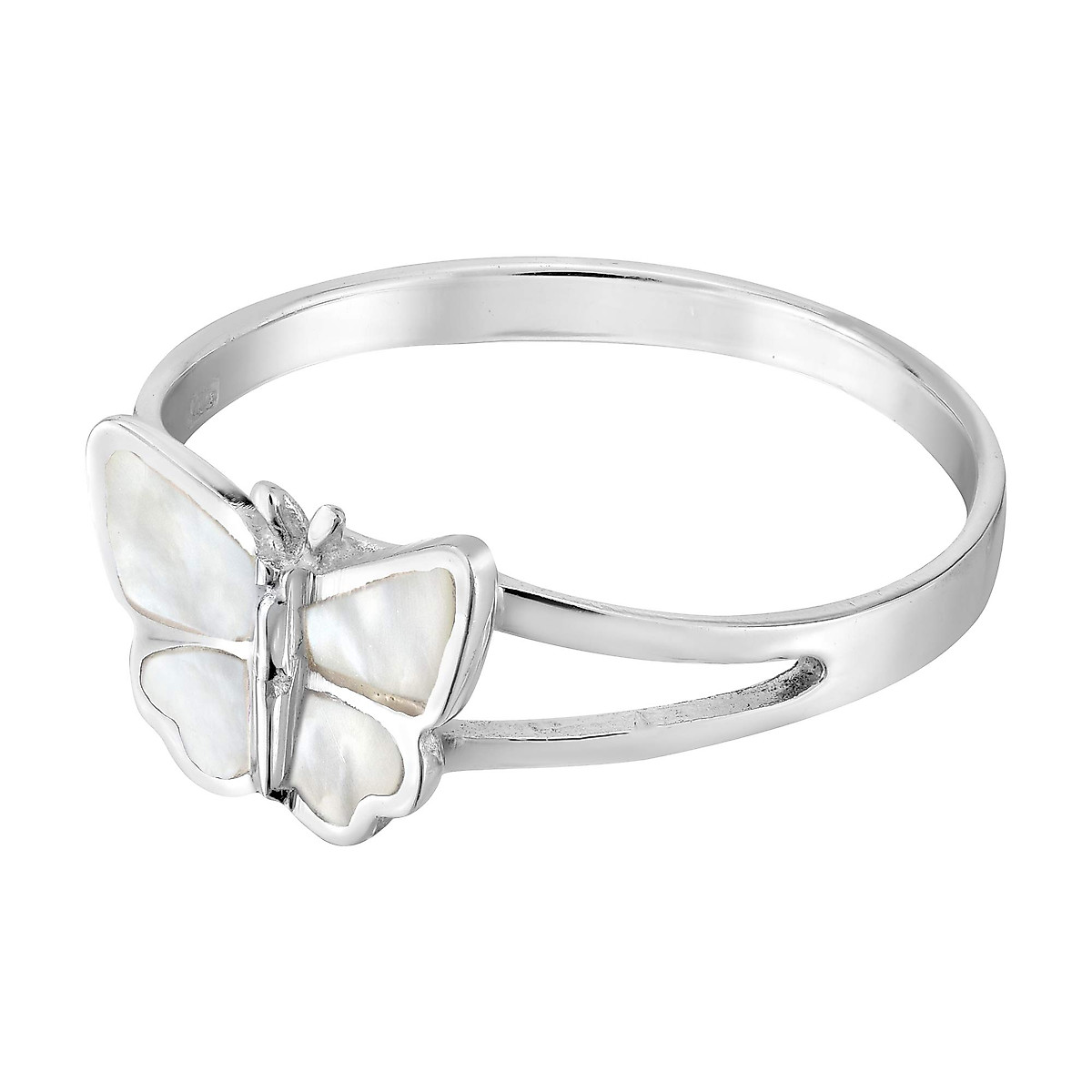 AeraVida Carefree Fluttering Butterfly White Mother of Pearl .925 Sterling Silver Ring | Cute Wedding Rings For Women | Casual Comfort Fit Silver Rings for Women | Butterfly Ring | Gift for Women (8)