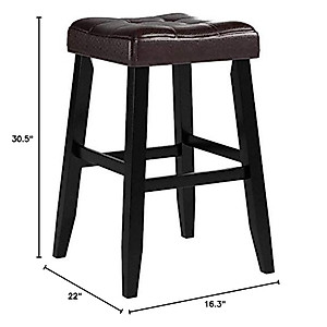 Crown Mark 2987 Kent Saddle Chair, Espresso, 2 Per Box