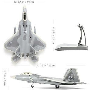 NUOTIE Classic USA F22 Raptor Fighter Attack Pre-Build Model 1:72 Aircraft Alloy Diecast Airplane Military Display Model Aircraft for Collection or Gift (FF 27th FS)
