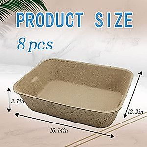 kathson 8 Pcs Disposable Litter Boxes for Cats Pet Paper Litter Tray Liner Disposable Litter Pan Travel Small Animal Potty for Kitten Puppy Hamster Guinea Pig Rabbit Bunny (16.14 x 12.2 x 3.7 inch)
