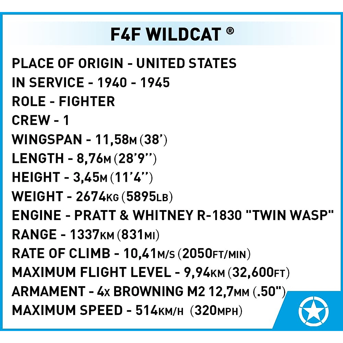 COBI F4F Wildcat (5731)
