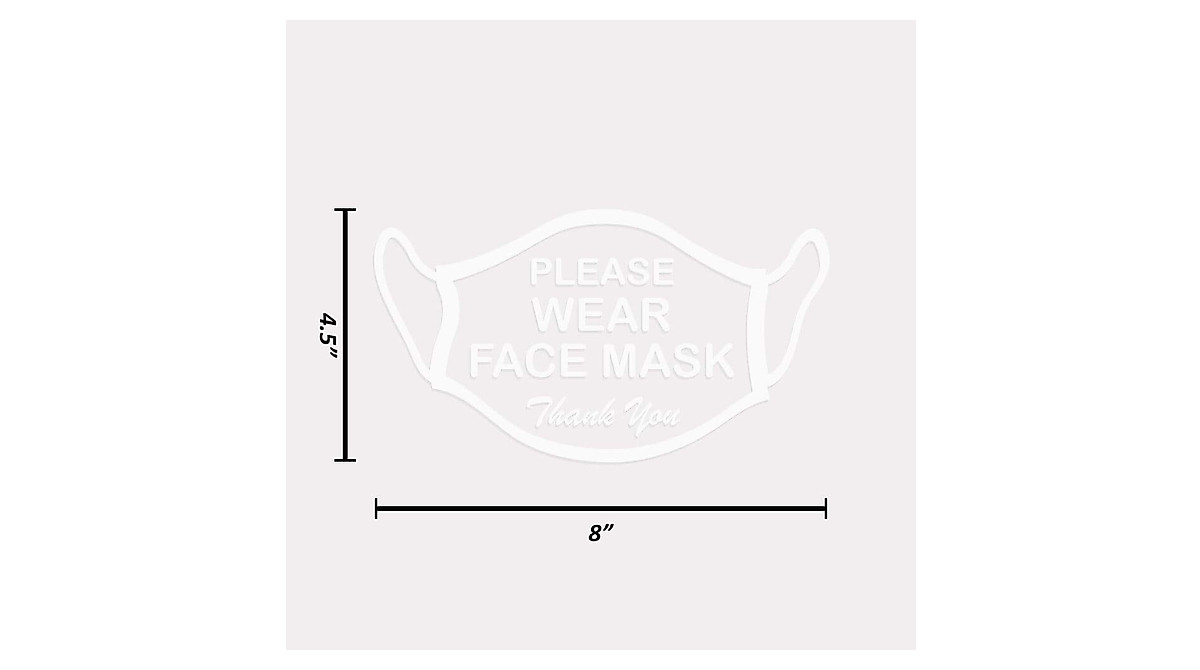 Premium Face Mask Required Decals - 2 Pack 9x5 inches