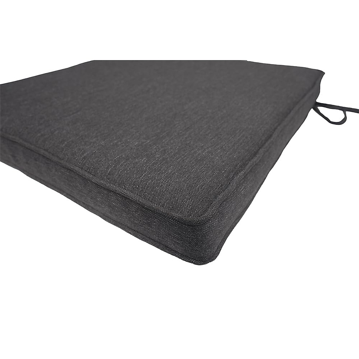 SUPMAISON Pack of 4 Outdoor Seat Cushion with double welt 20" x 20" x 2.5",zipper, foam (Charcoal Dobby)