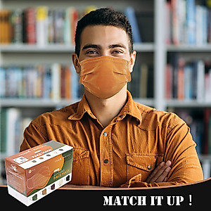 FriCARE Disposable Individually Wrapped Face Masks 4 Ply 50PCS, Colorful Breathable Safety Mask for Adults Women Man