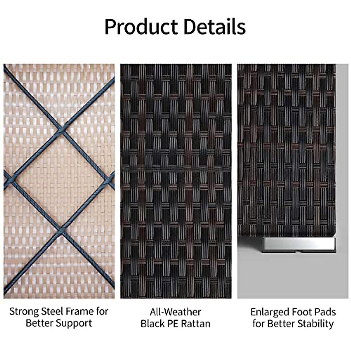 Aiho Outdoor Patio Sectional Furniture Sets All Weather Outdoor Sectional Sofa PE Garden Furniture Wicker Rattan Patio Conversation Set with Glass Table (Beige)