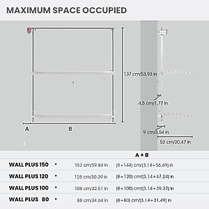 foxydry Wall Plus, Wall Mounted Drying Rack, Wall Clothesline, Laundry Drying Rack Foldable and Suspended Clothesline in Aluminium and Steel