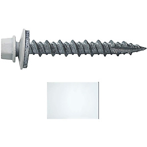Metal Roofing Screws: (250) 10 x 1-1/2" Brite White Hex Head Sheet Metal Roof Screw. Self Starting Metal to Wood siding Screws. EPDM Washer. Colored Head