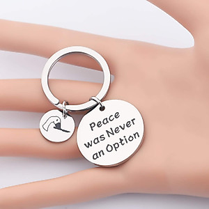 CENWA Peace was Never an Option Goose Keychain Goose Game Lover Gift (Goose Keychain)