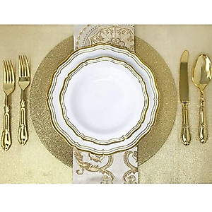 Elegant Aristocrat Collection White/Gold Dessert Bowls (Pack of 10) - Unmatched Quality - Perfect for Dinner Parties & Special Occasions