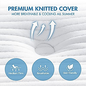 King Size Mattress, Lechepus 12 Inch Cooling Gel Memory Foam Hybrid Mattress with Pocket Innerspring, Medium Firm Pillow Top Mattress for Supportive & Pressure Relief